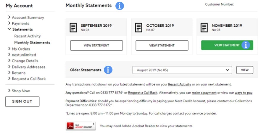 Pay in 3 - Monthly Statement Overview – NEXT Help Centre